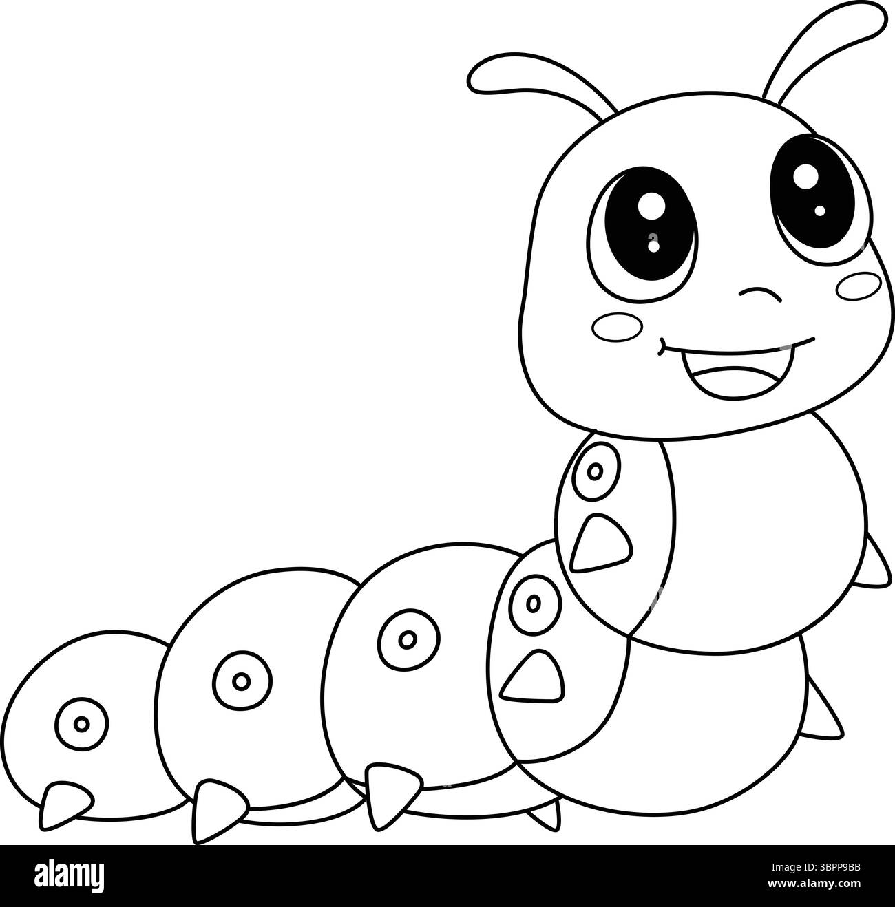 Insect Caterpillar Animal Isolated Coloring Page Stock Vector Image ...