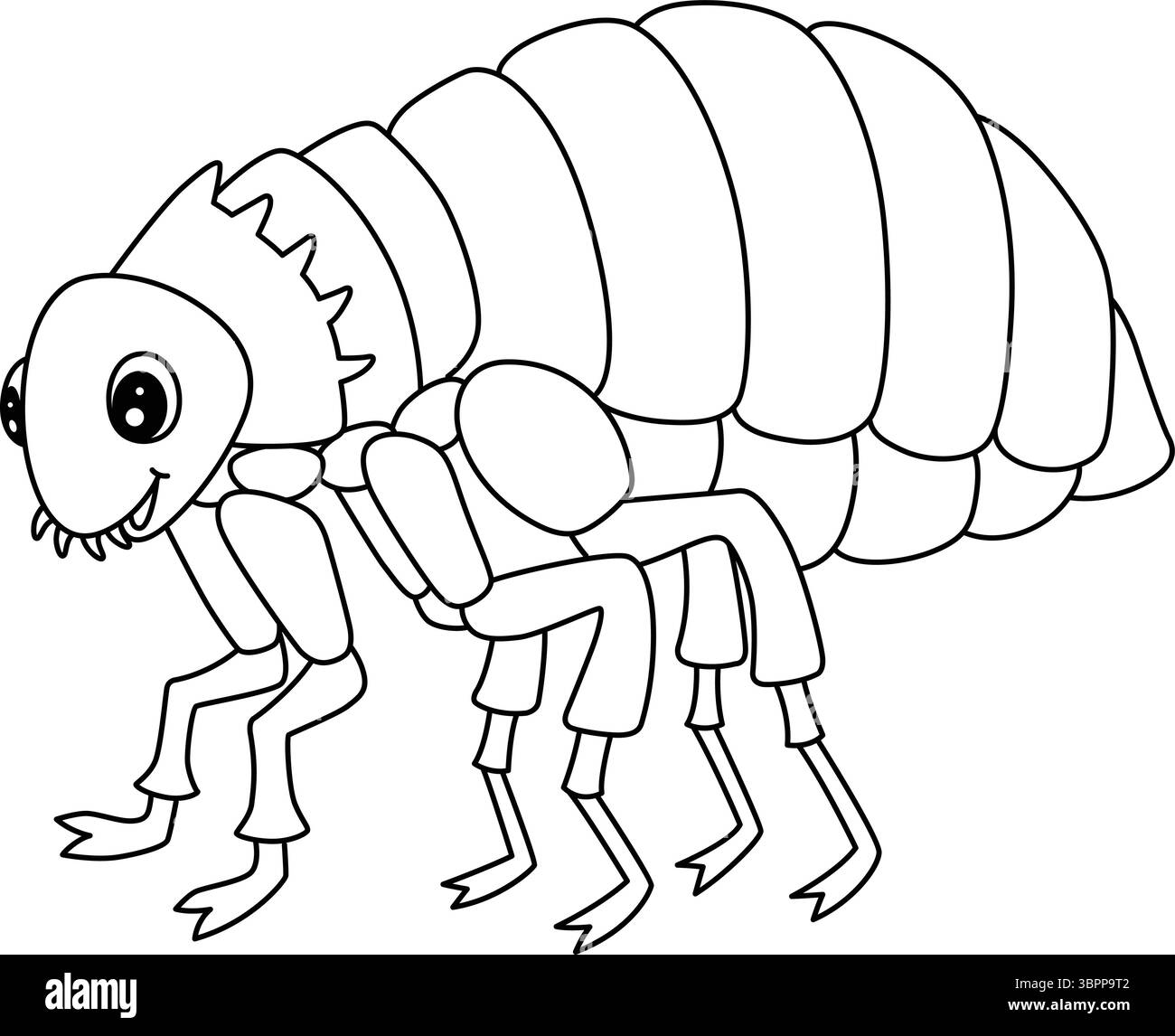 Insect Flea Animal Isolated Coloring Page for Kids Stock Vector Image & Art - Alamy