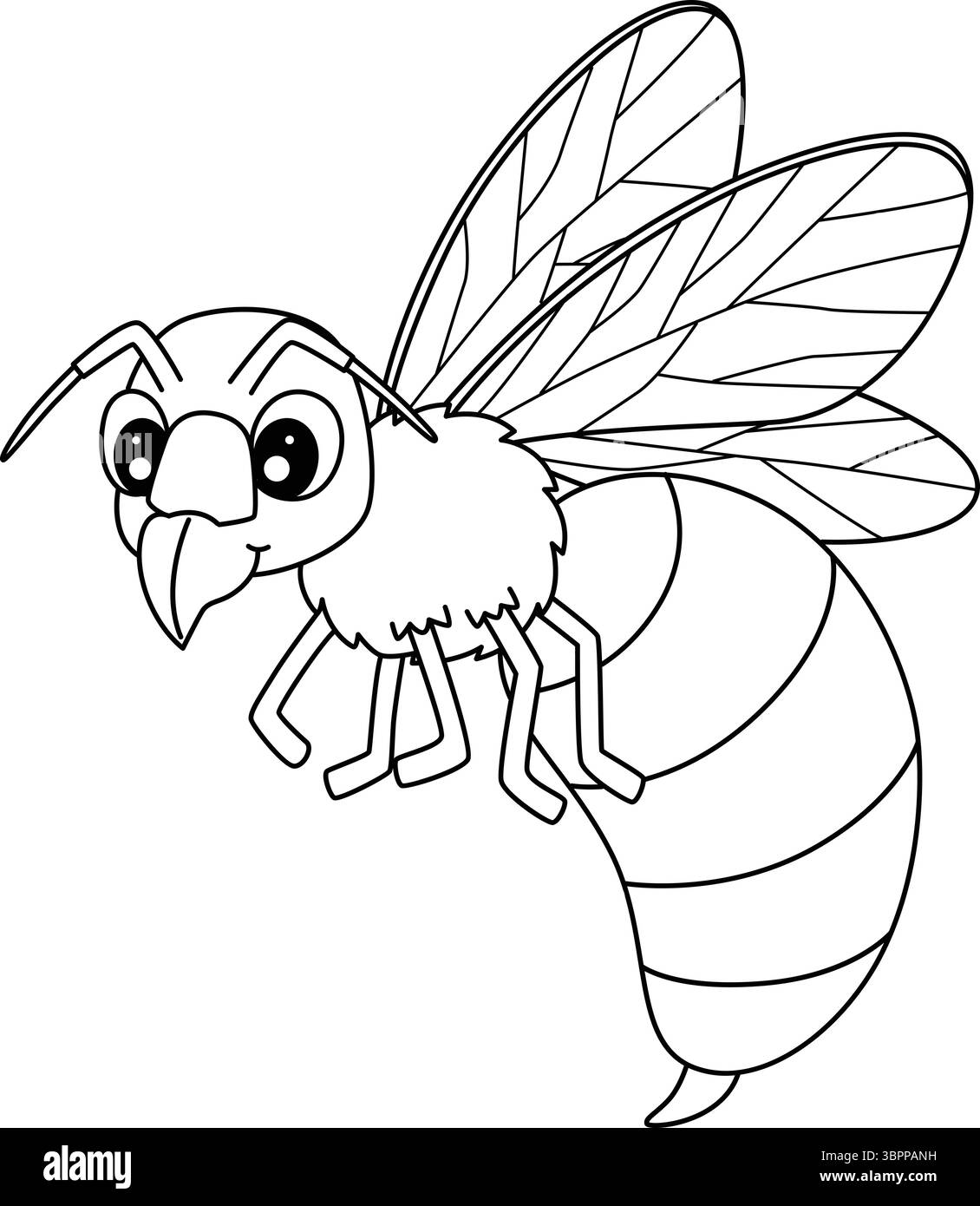 Insect Hornet Animal Isolated Coloring Page Stock Vector Image & Art ...