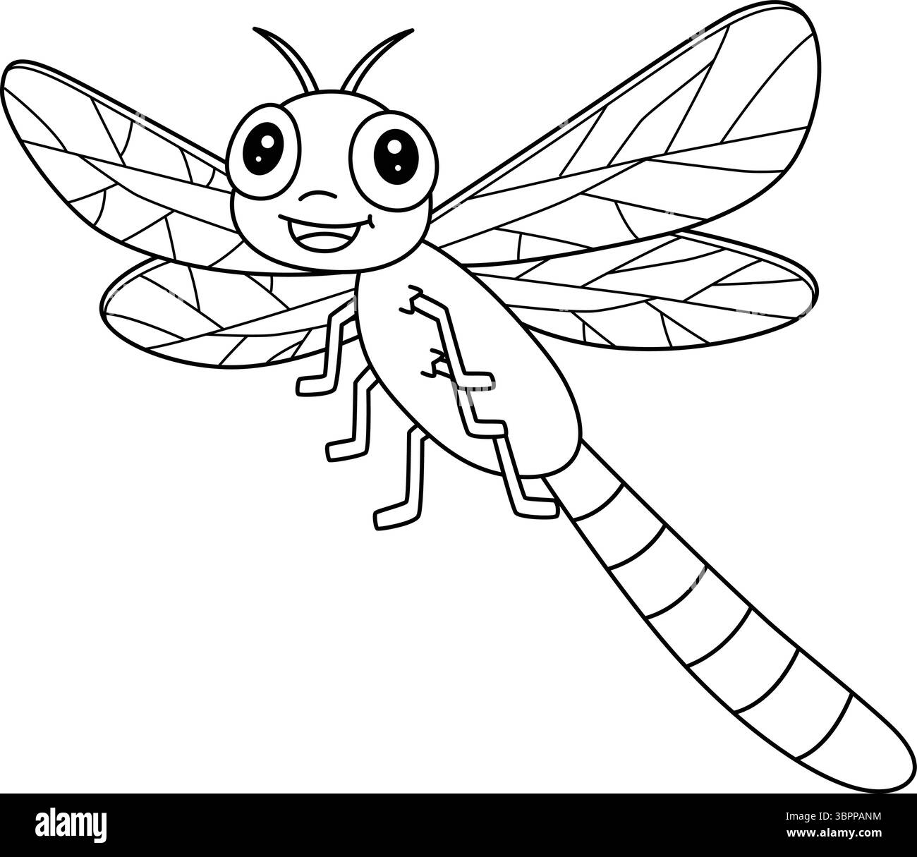 Insect Dragonfly Animal Isolated Coloring Page Stock Vector Image & Art ...