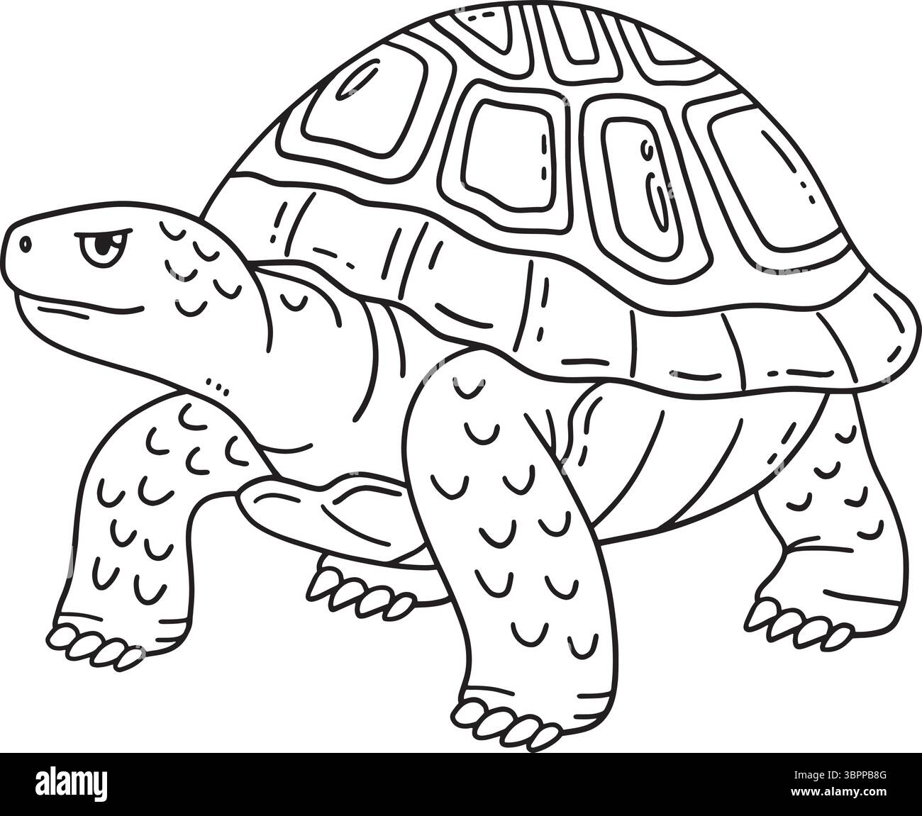 Tortoise Animal Isolated Coloring Page for Kids Stock Vector Image ...
