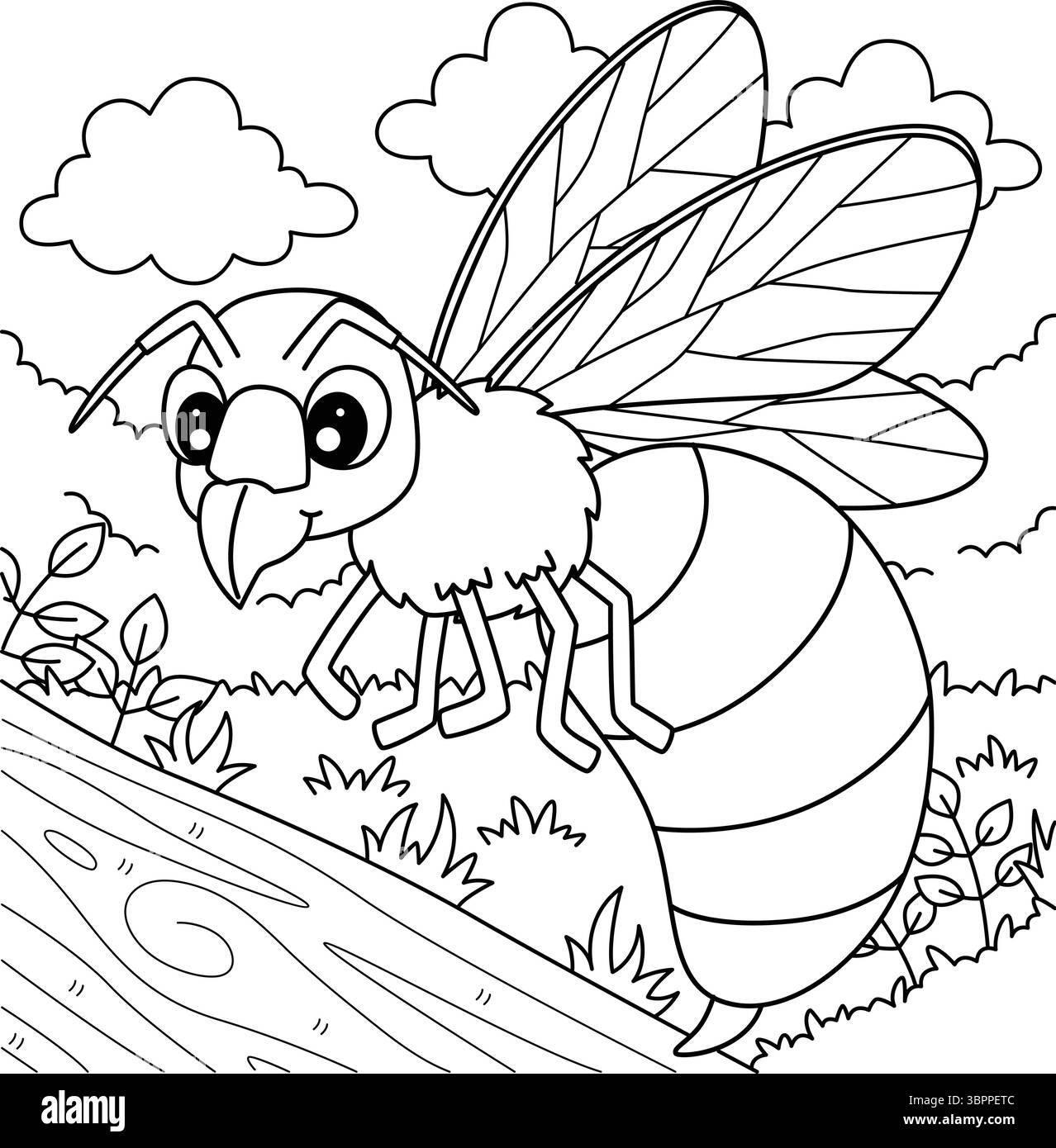 Insect Hornet Animal Coloring Page for Kids Stock Vector Image & Art ...