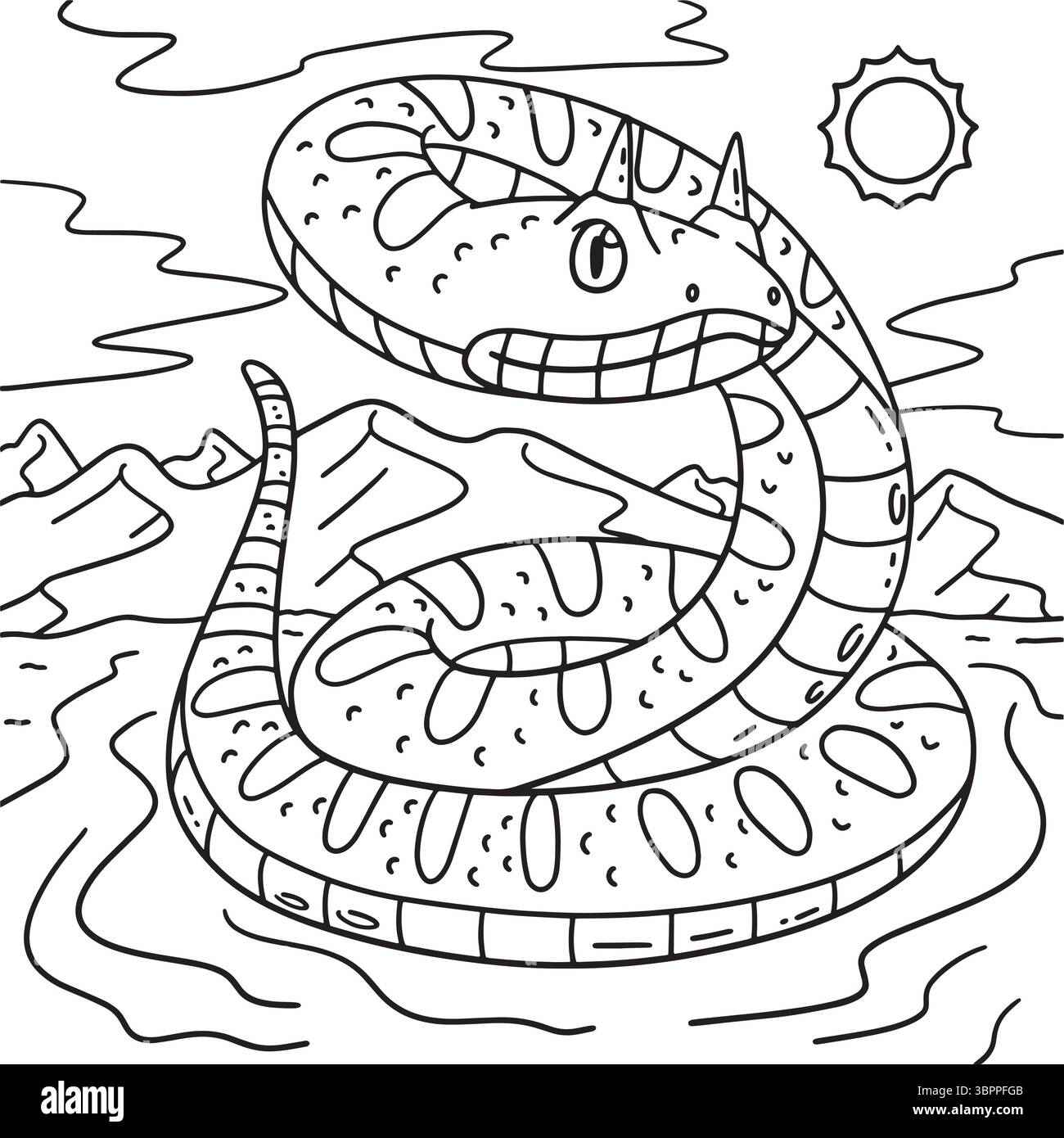 Desert Saharan Horned Viper Coloring Page for Kids Stock Vector Image ...