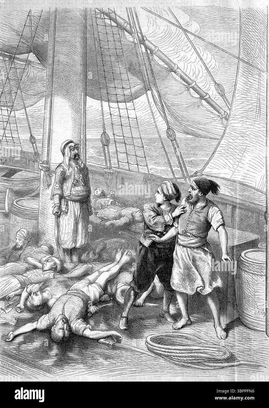"Illustration for the German fairy tale ""The Ghost Ship,"" a story by ...
