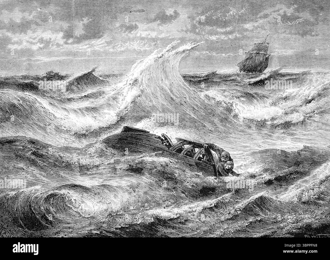 Illustration for the German fairy tale The Ghost Ship, a story by ...
