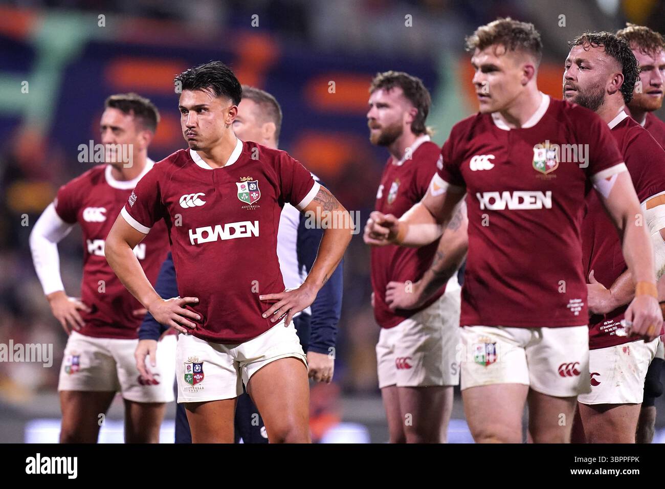 The British & Irish Lions' Marcus Smith (left) and team-mates following ...