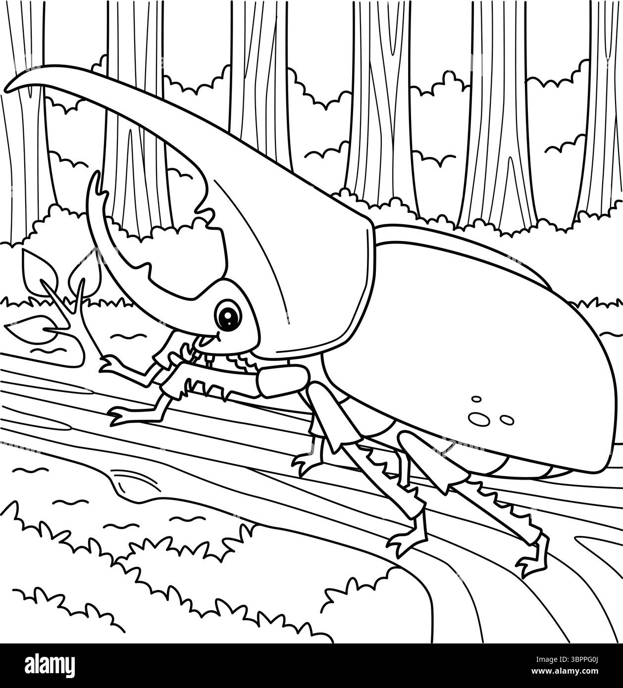 Insect Hercules Beetle Coloring Page for Kids Stock Vector Image & Art ...