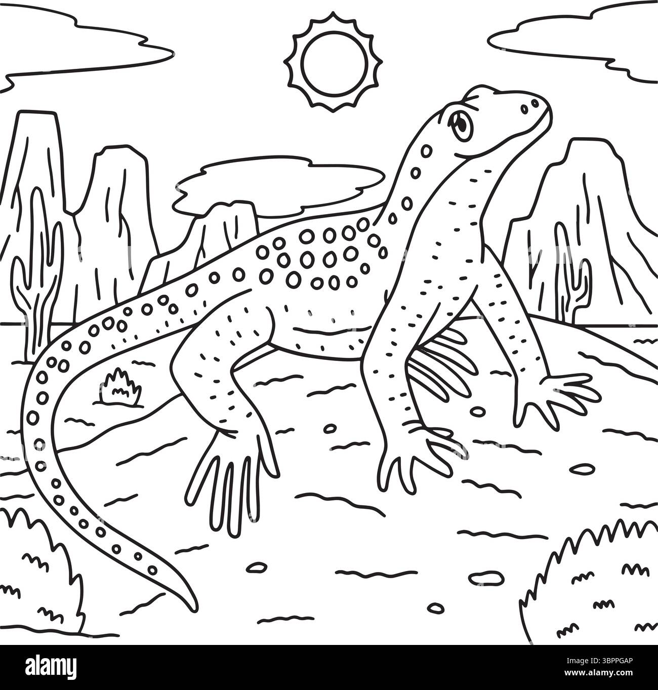 Desert Mojave Fringe-Toed Lizard Coloring Page Stock Vector Image & Art ...