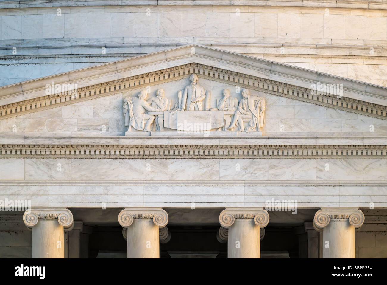 WASHINGTON DC — The marble pediment sculpture above the north entrance ...