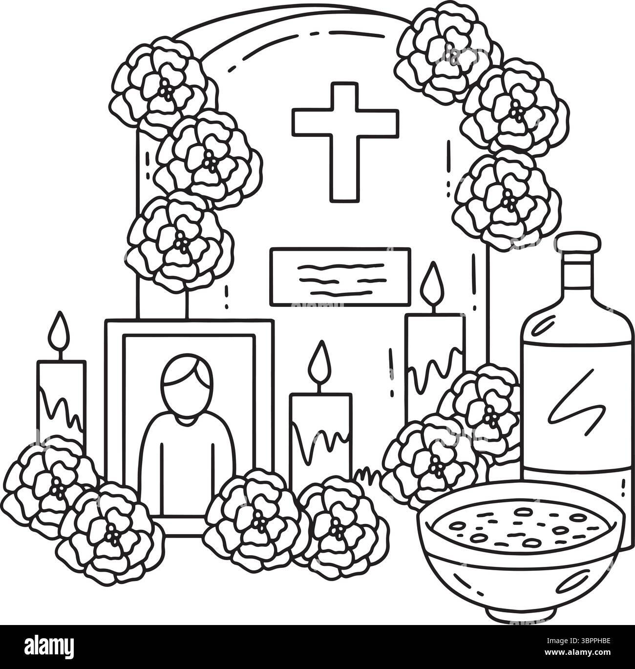 Dia de los Muertos Tombstone Offering Isolated Stock Vector Image & Art ...