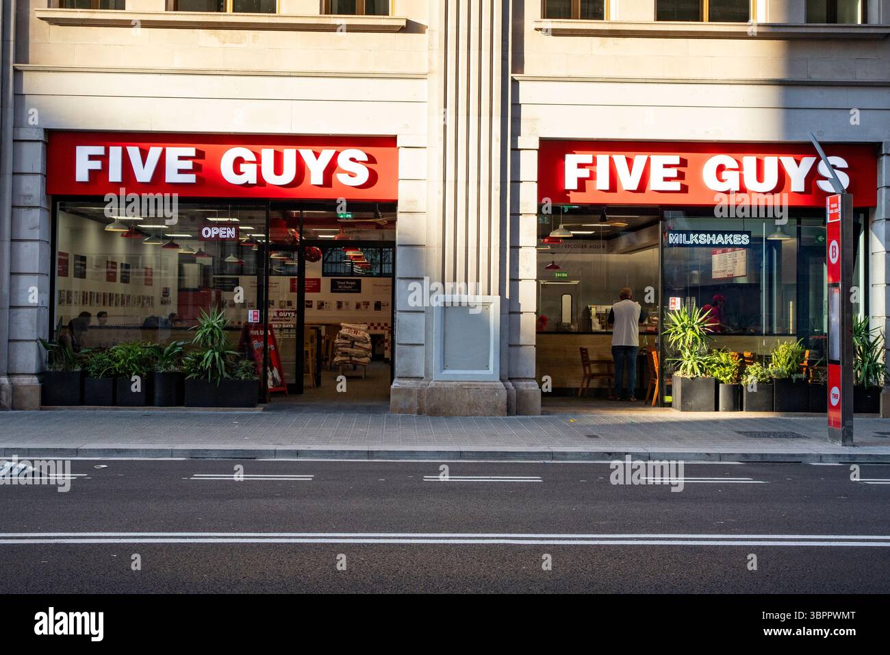 Fast Casual Eatery, Five Guys Storefront in the City Barcelona Spain 29 ...