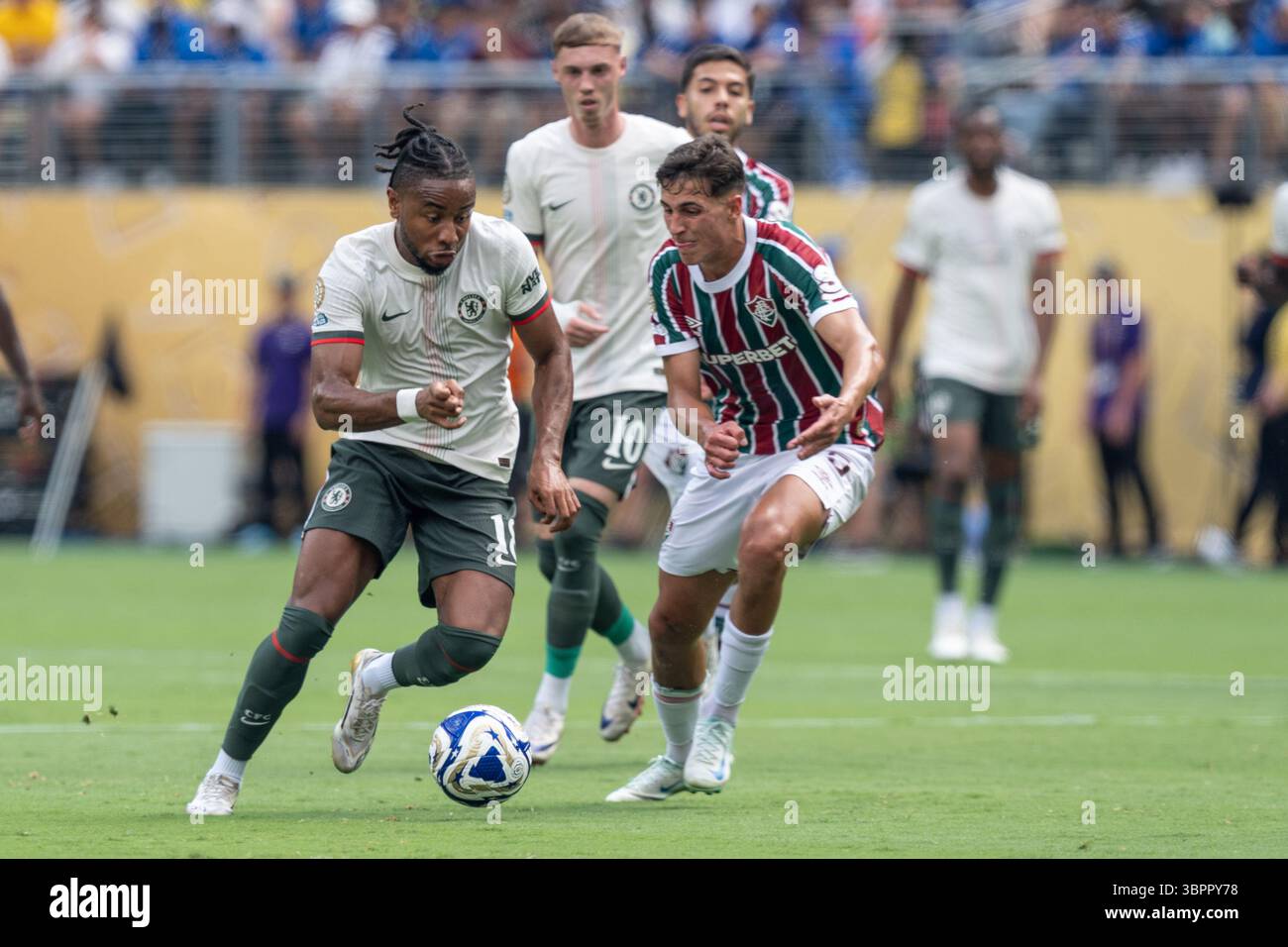 Christopher Nkunku (18) of Chelsea FC and Facundo Bernal (5) of ...