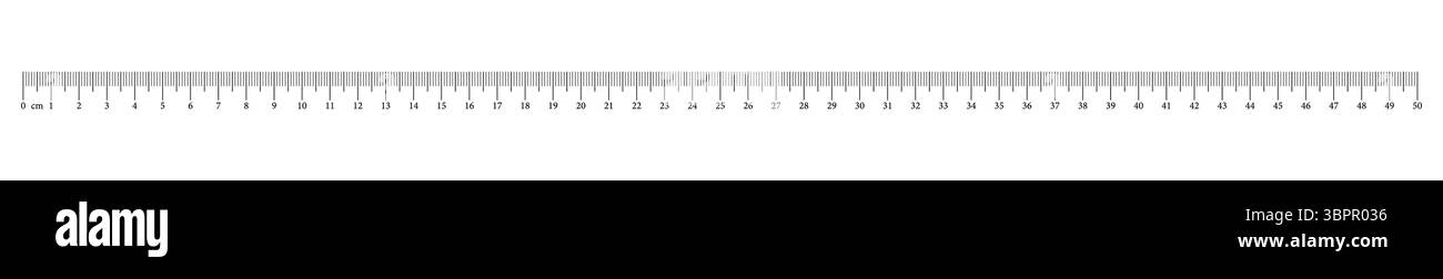 Measuring chart with 50 centimeters. Simple ruler scale with numbers ...