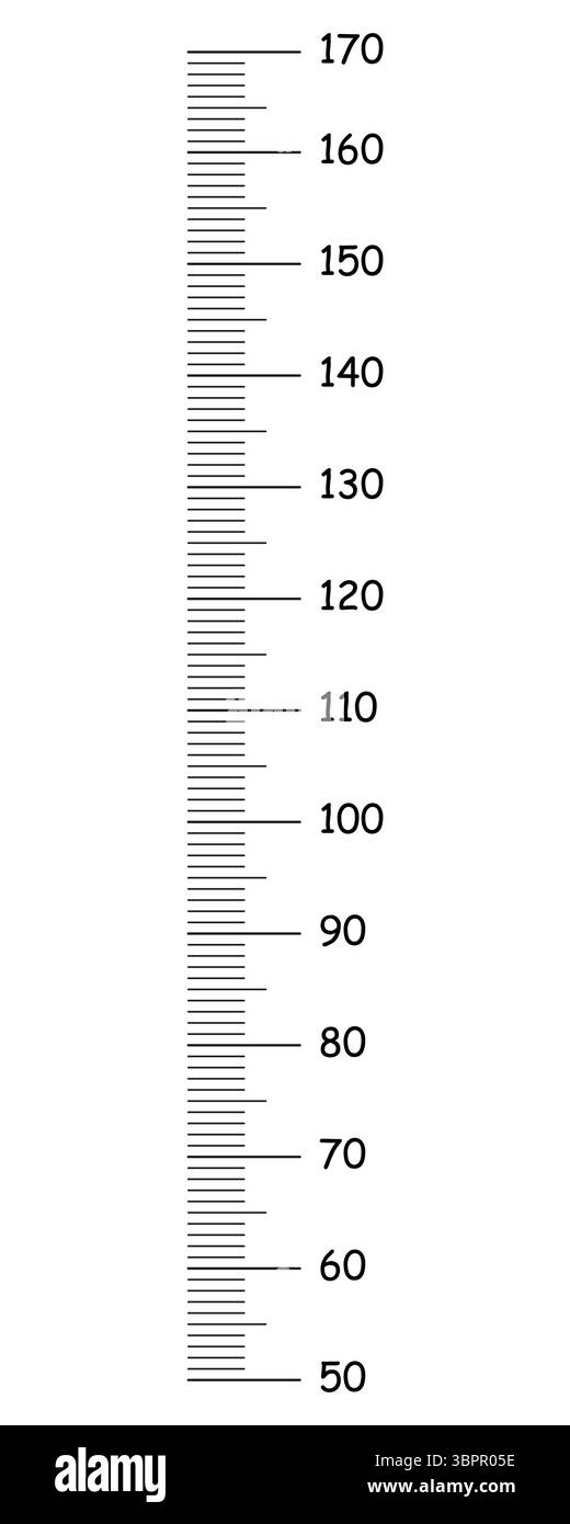 Kids height chart from 50 to 170 centimeters. Template for wall growth ...
