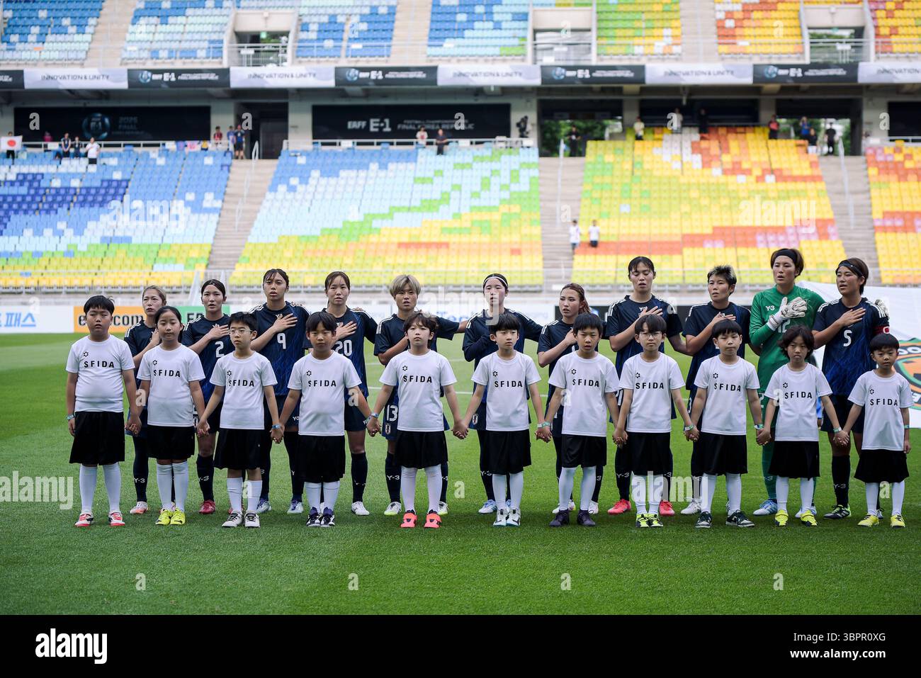 Suwon, Korea Republic. 9 July, 2025. Team Japan during the EAFF E-1 ...