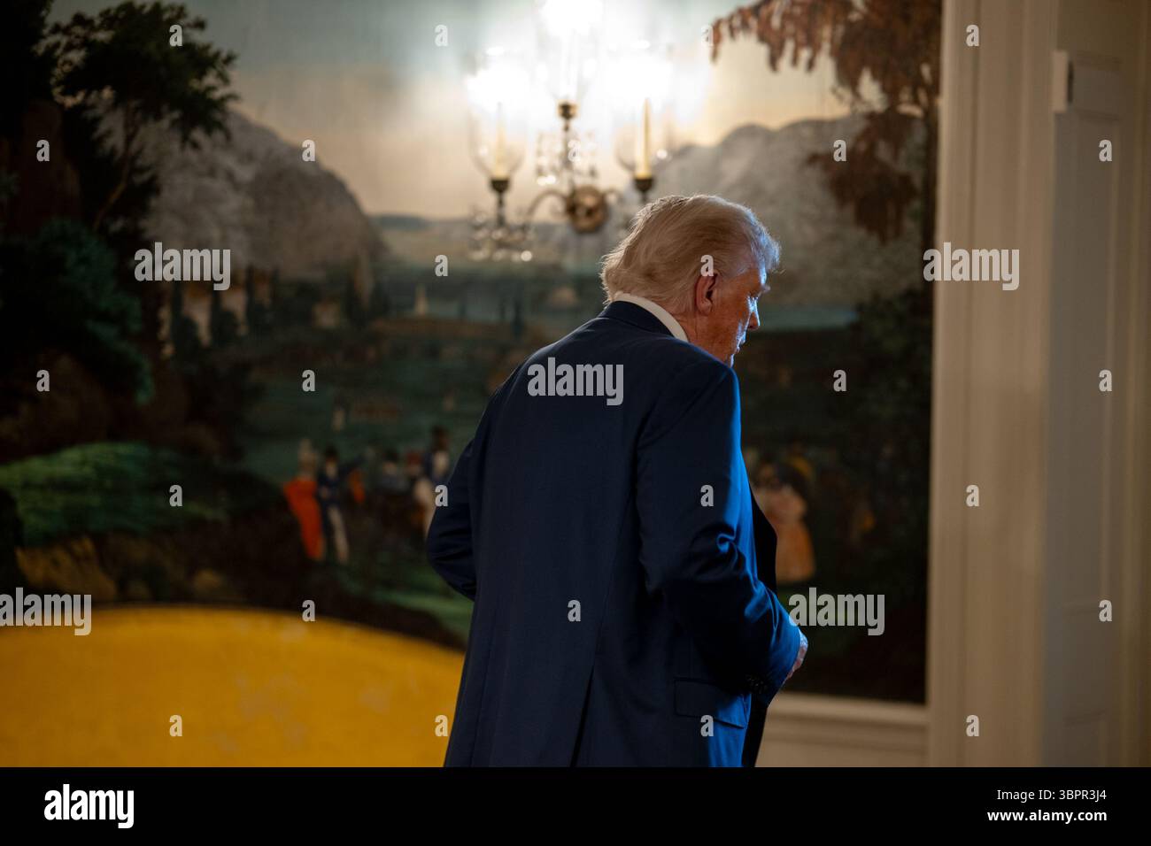 President Donald Trump and Chief of Protocol Monica Crowley speak ...