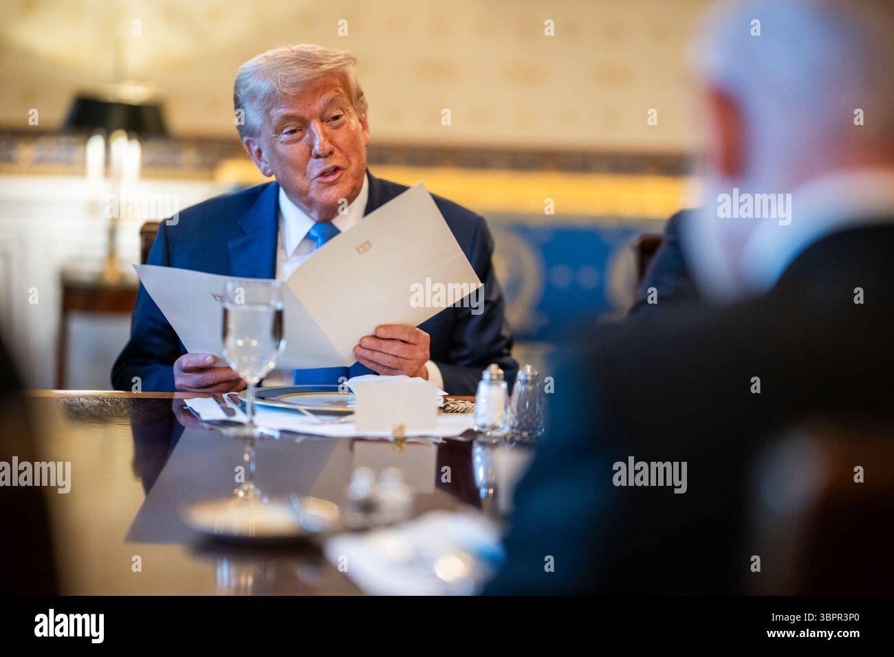 President Donald Trump hosts a bilateral dinner for Israeli Prime ...