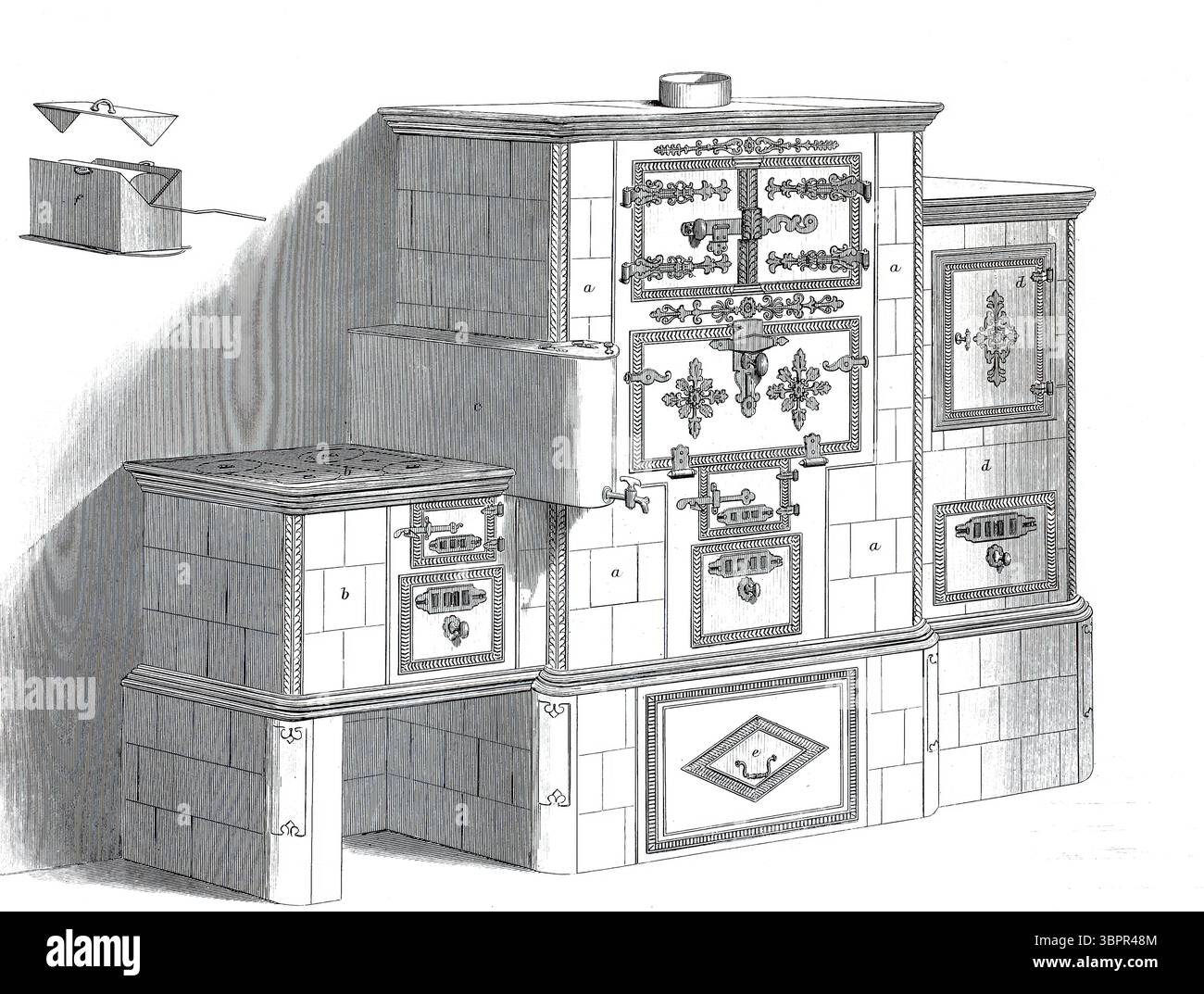 Historic oven illustration Cut Out Stock Images & Pictures - Alamy