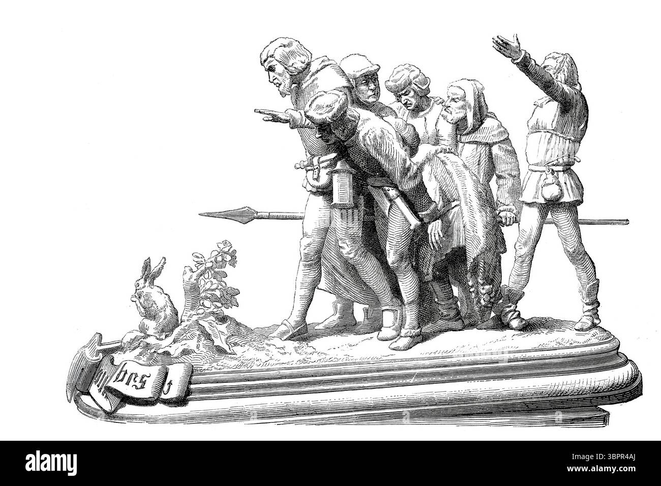 The Seven Swabians, sculpture after a fairy tale by A. Bartholdi, u ...