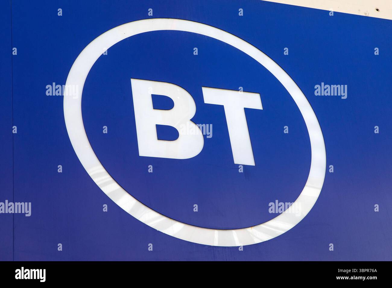 London, UK - April 3rd 2025: The BT logo on the exterior of their store ...