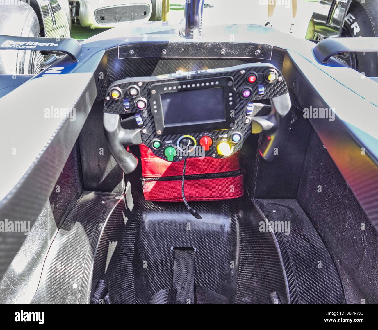 9th July, 2025 Epsom, Surrey, UK. The cockpit of Carlos Sainz F1 ...