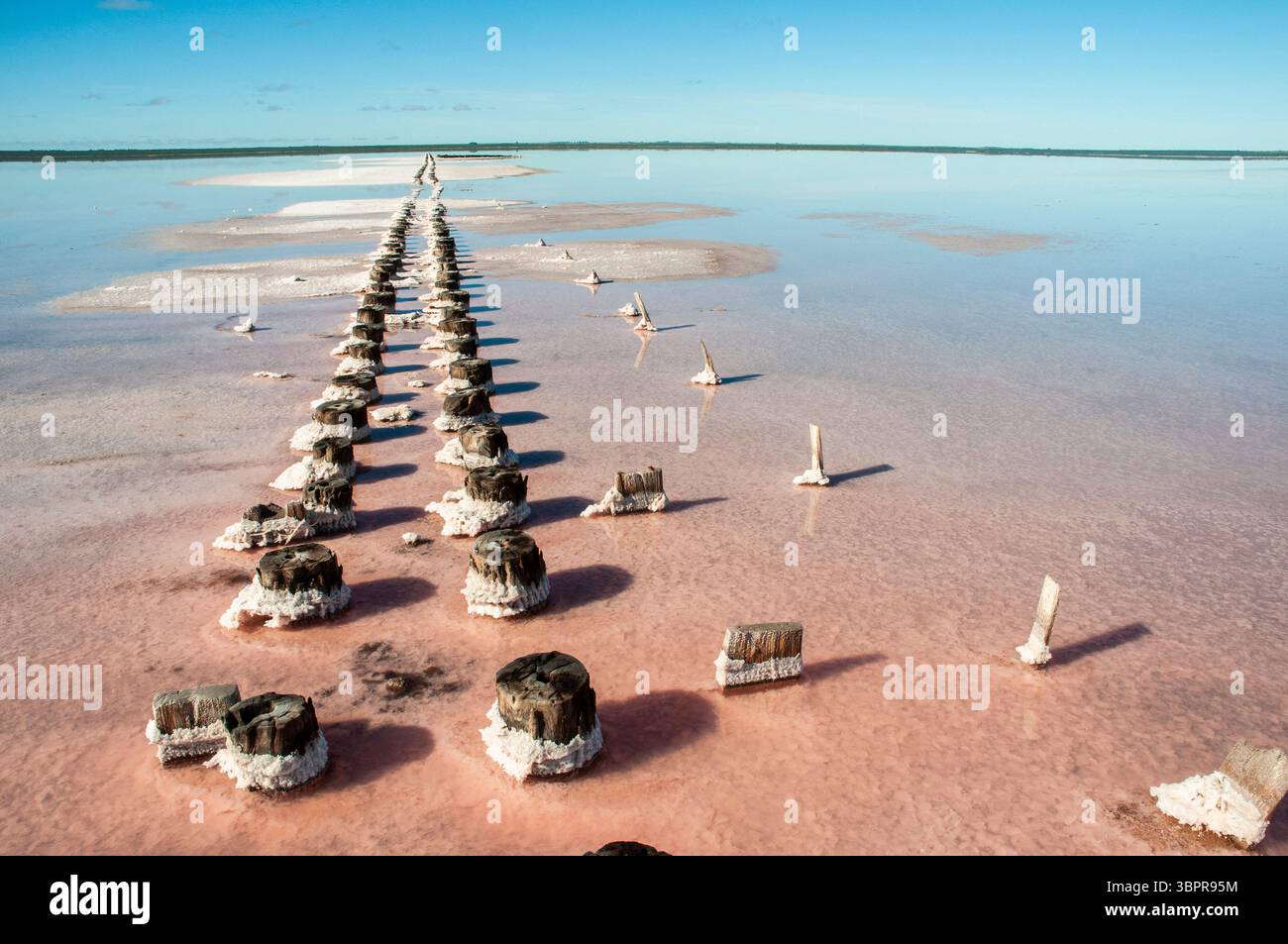 Historical remains of old salt exploitation, Salinas Grande, La Pampa ...