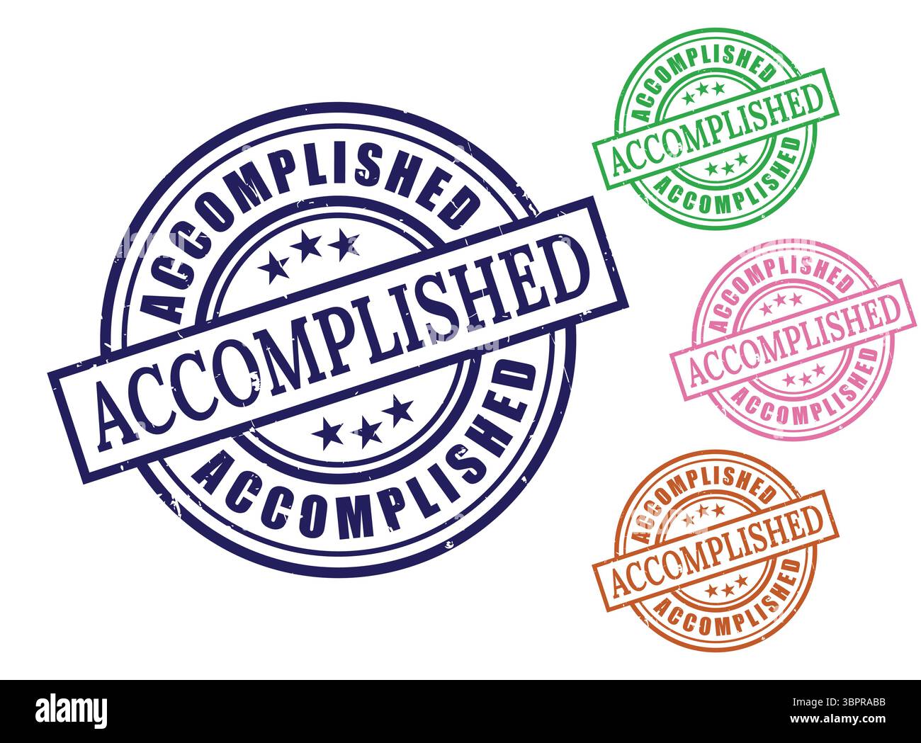 A Accomplished Stamp Vector Set, Achieved Success Mark Stock Vector ...