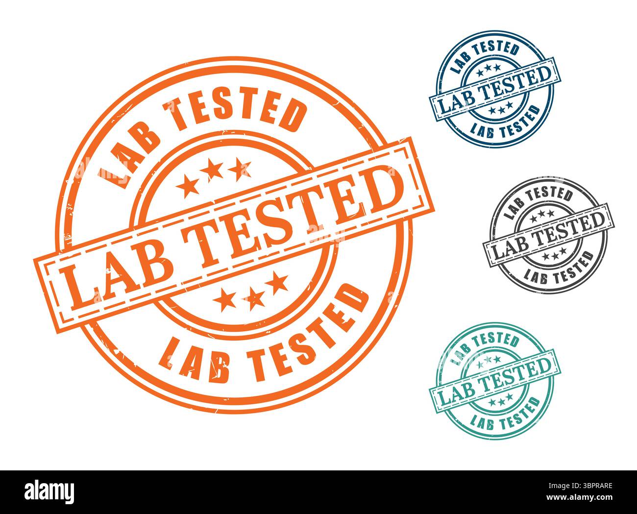 A Tested for Safety Labels, Lab Certified Product Stamp Vector Pack ...