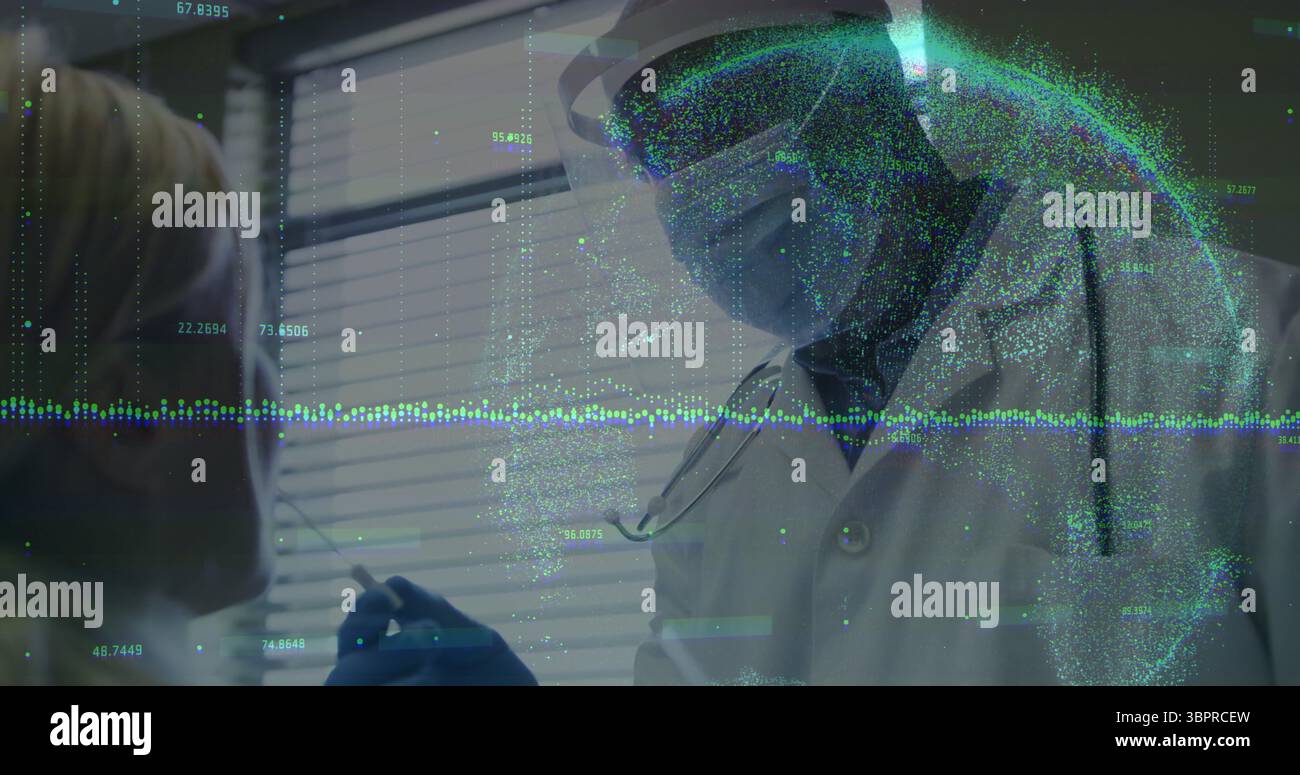 Healthcare professional conducting test with data processing image ...