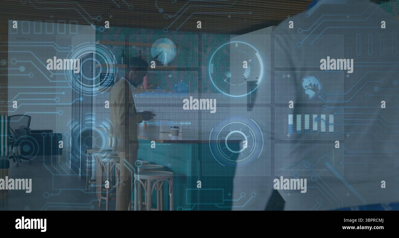 Man holding coffee digital circuit hi-res stock photography and images ...