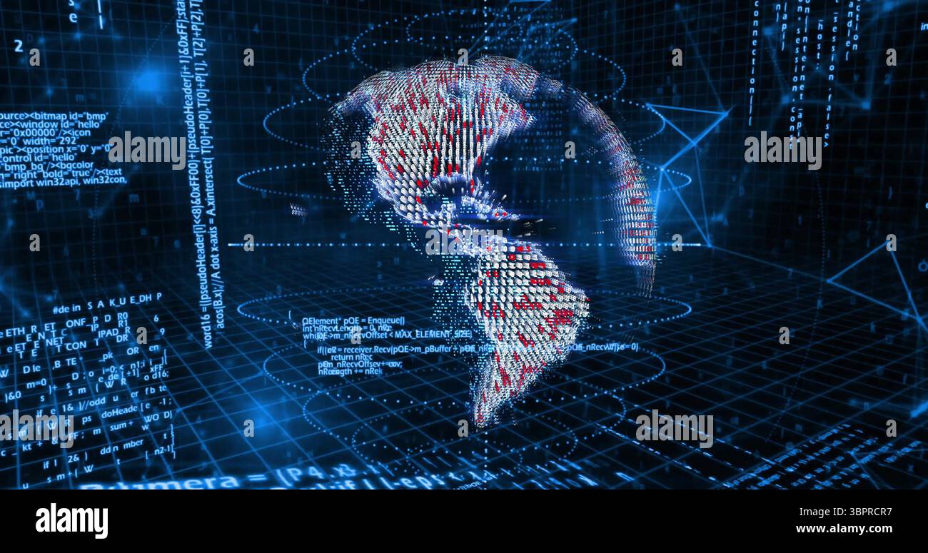 3d grid forming over tech hi-res stock photography and images - Alamy