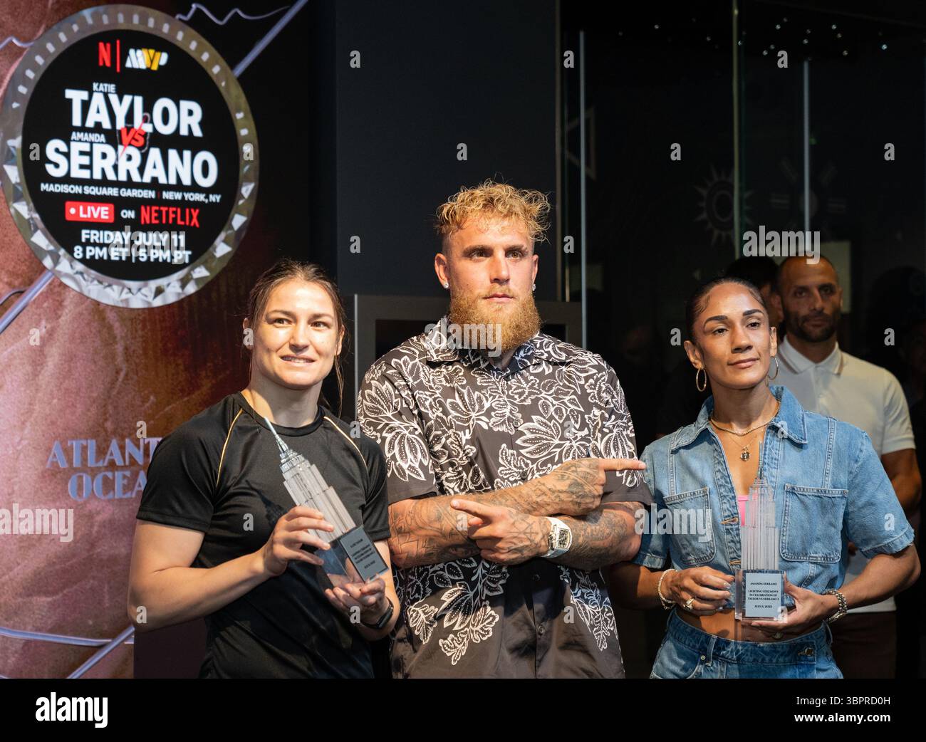 New York, NY - July 8, 2025: Amanda 'The Real Deal' Serrano, Jake Paul ...
