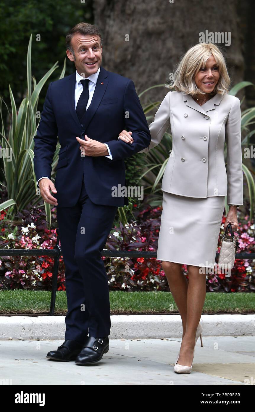 Emmanuel Macron, France President and Brigitte Macron, France first ...