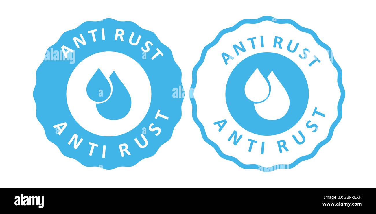 Corrosion Resistant Anti Rust Icons for Product Quality Seals Stock ...