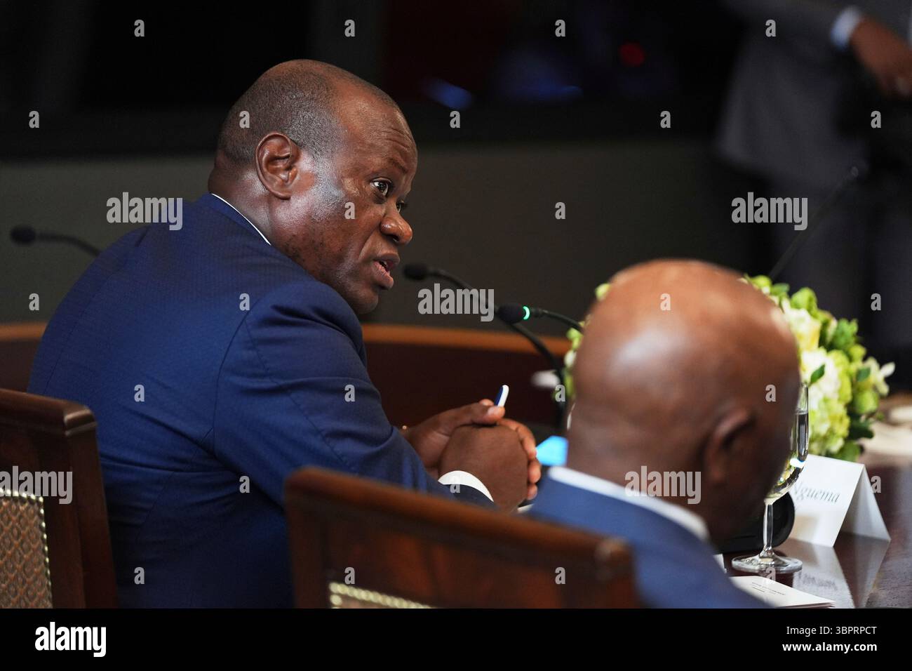 Gabonese President Brice Oligui Nguema speaks to President Donald Trump ...