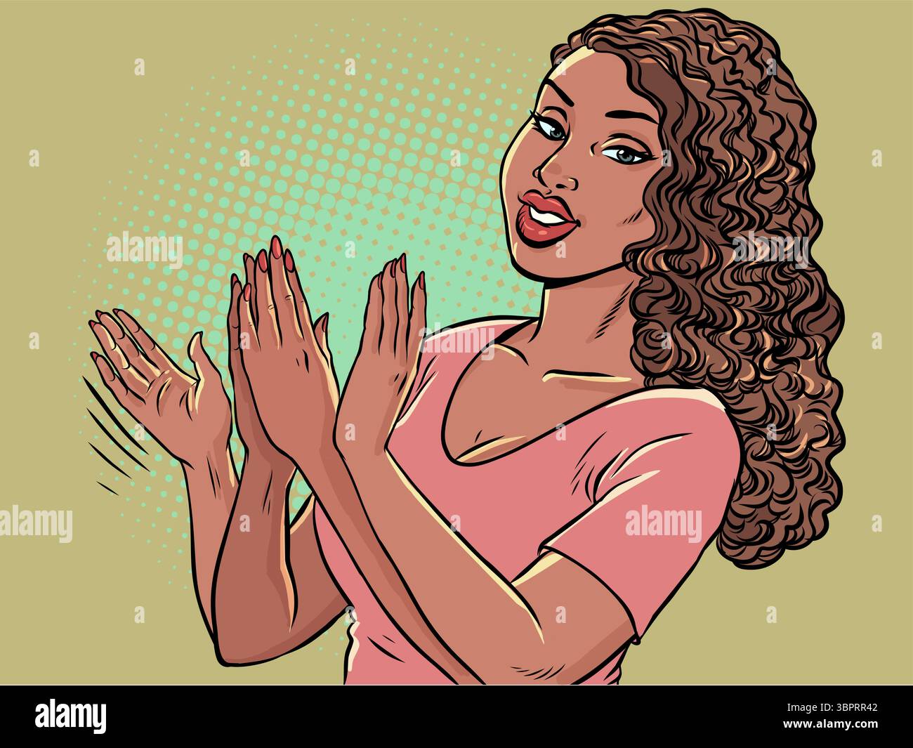 Woman clapping her hands. Congratulations on success. Human hand ...