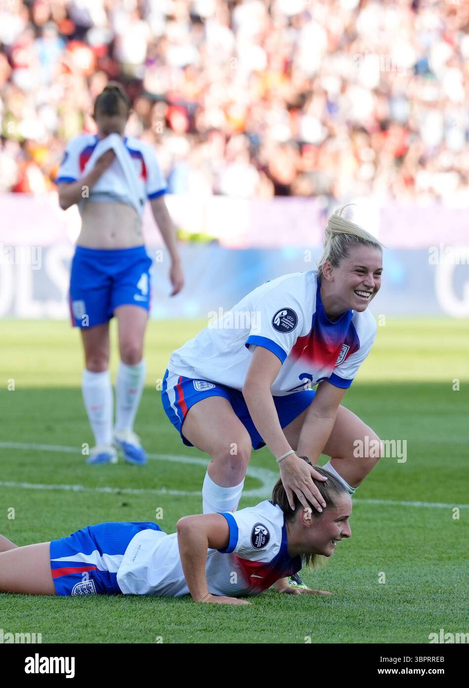 England's Ella Toone celebrates scoring their side's fourth goal of the ...