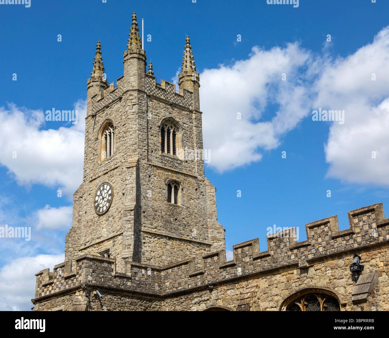 The 15th century tower of St. Mary the Virgin church, also known as St ...