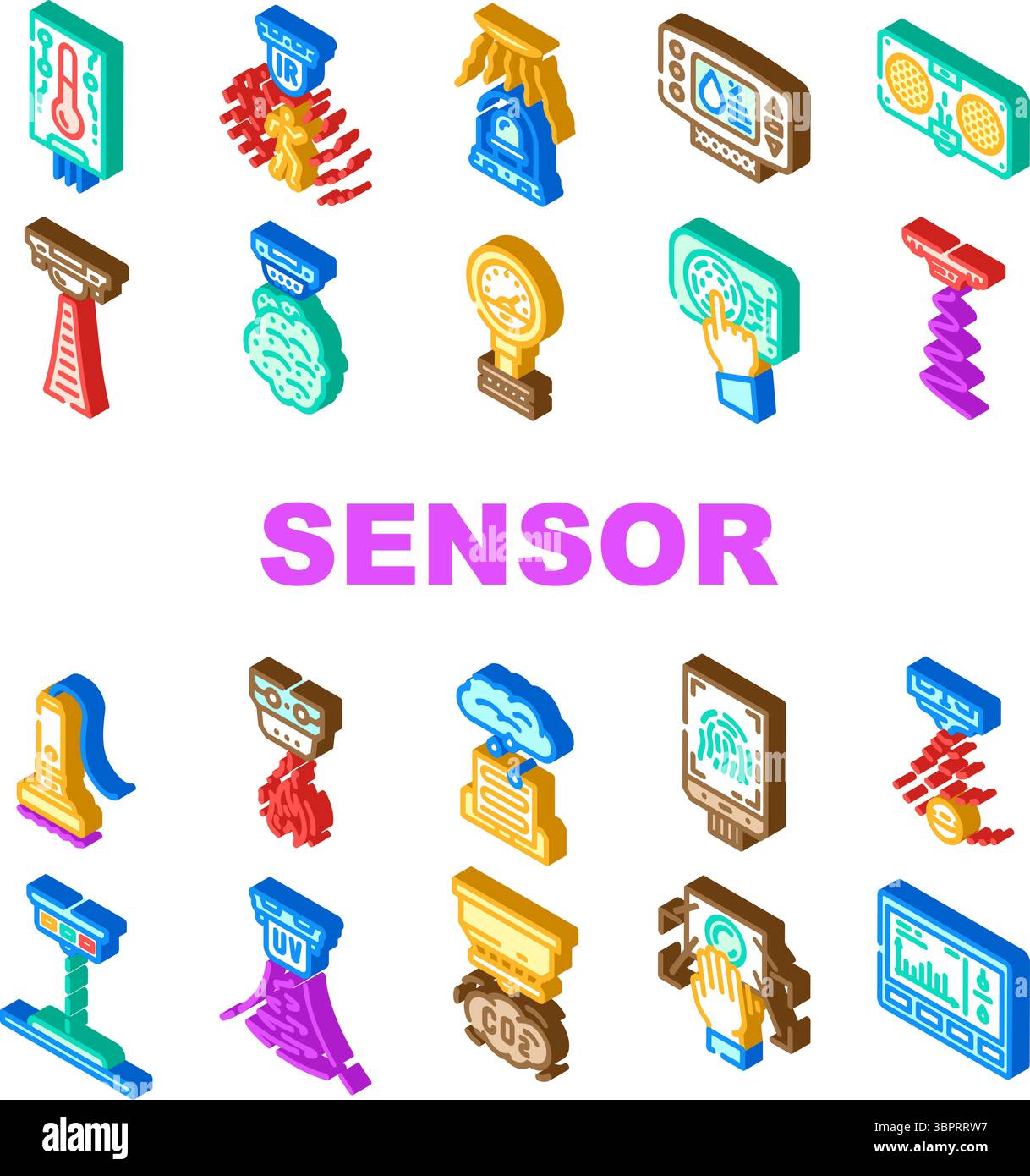 sensor module iot wireless icons set vector Stock Vector Image & Art ...