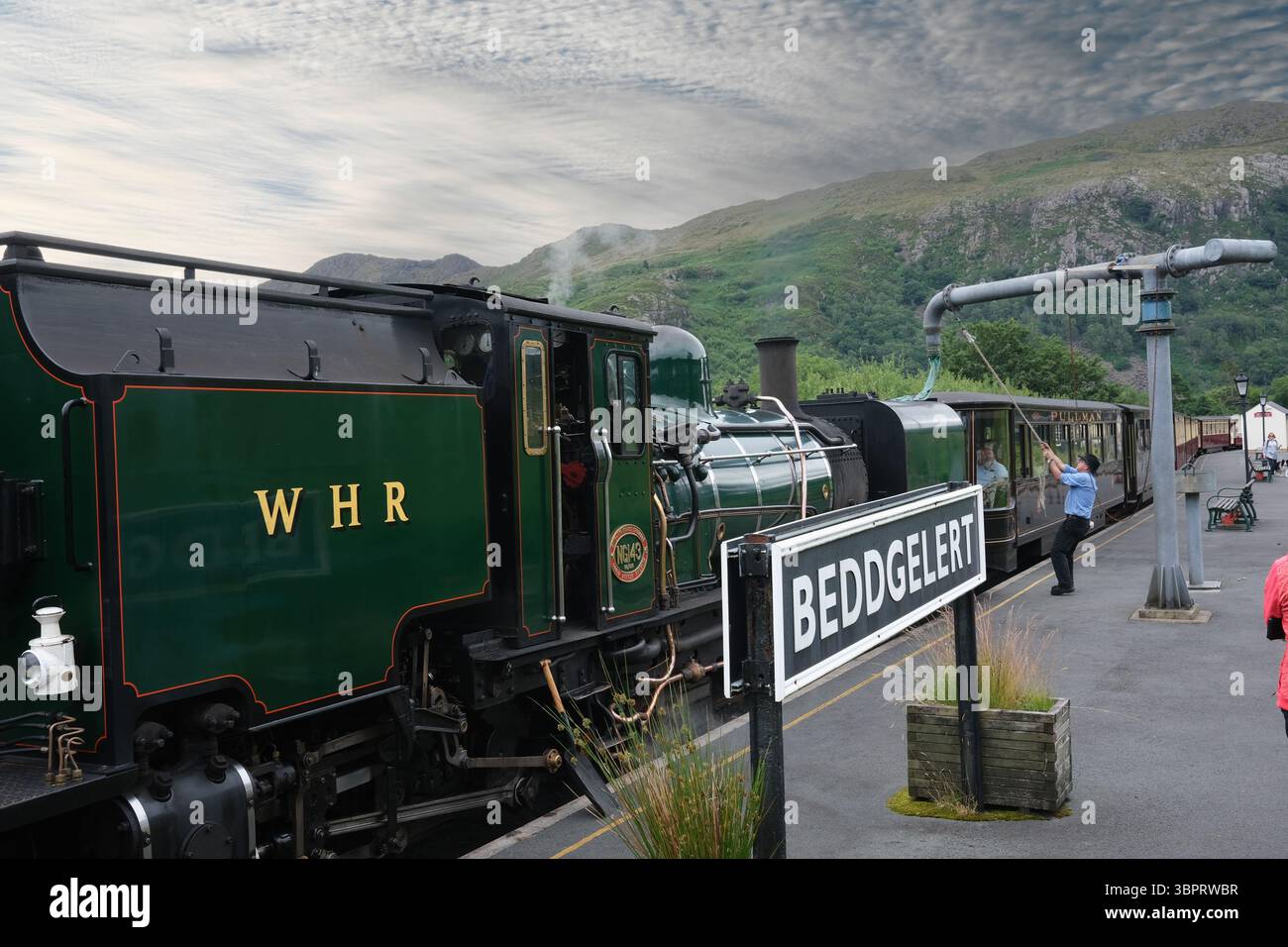 Steam locomotive at Beddgelert railway station on the narrow gauge ...