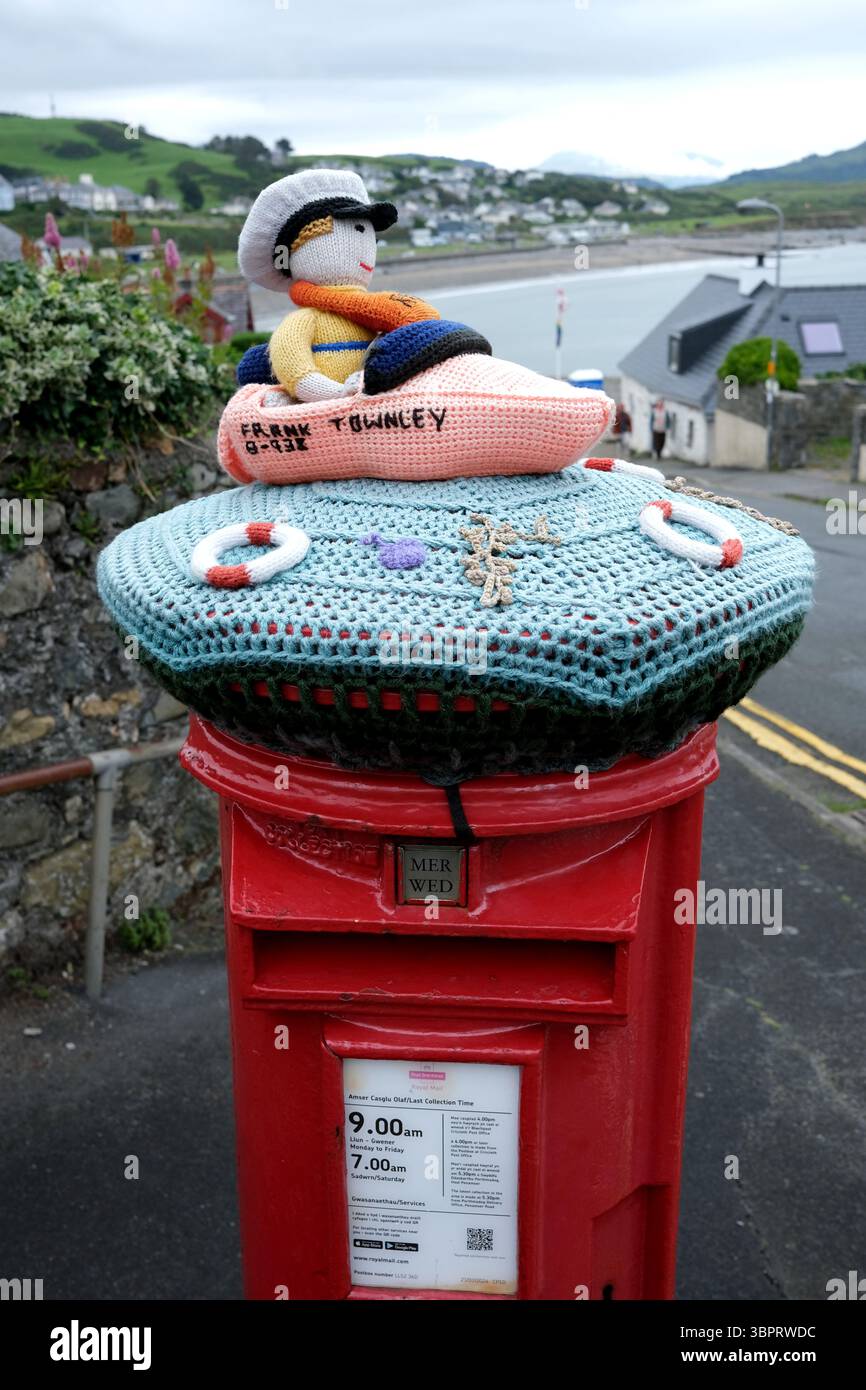 Crochet decoration of the local RNLI Lifeboat the Frank Townley on a ...