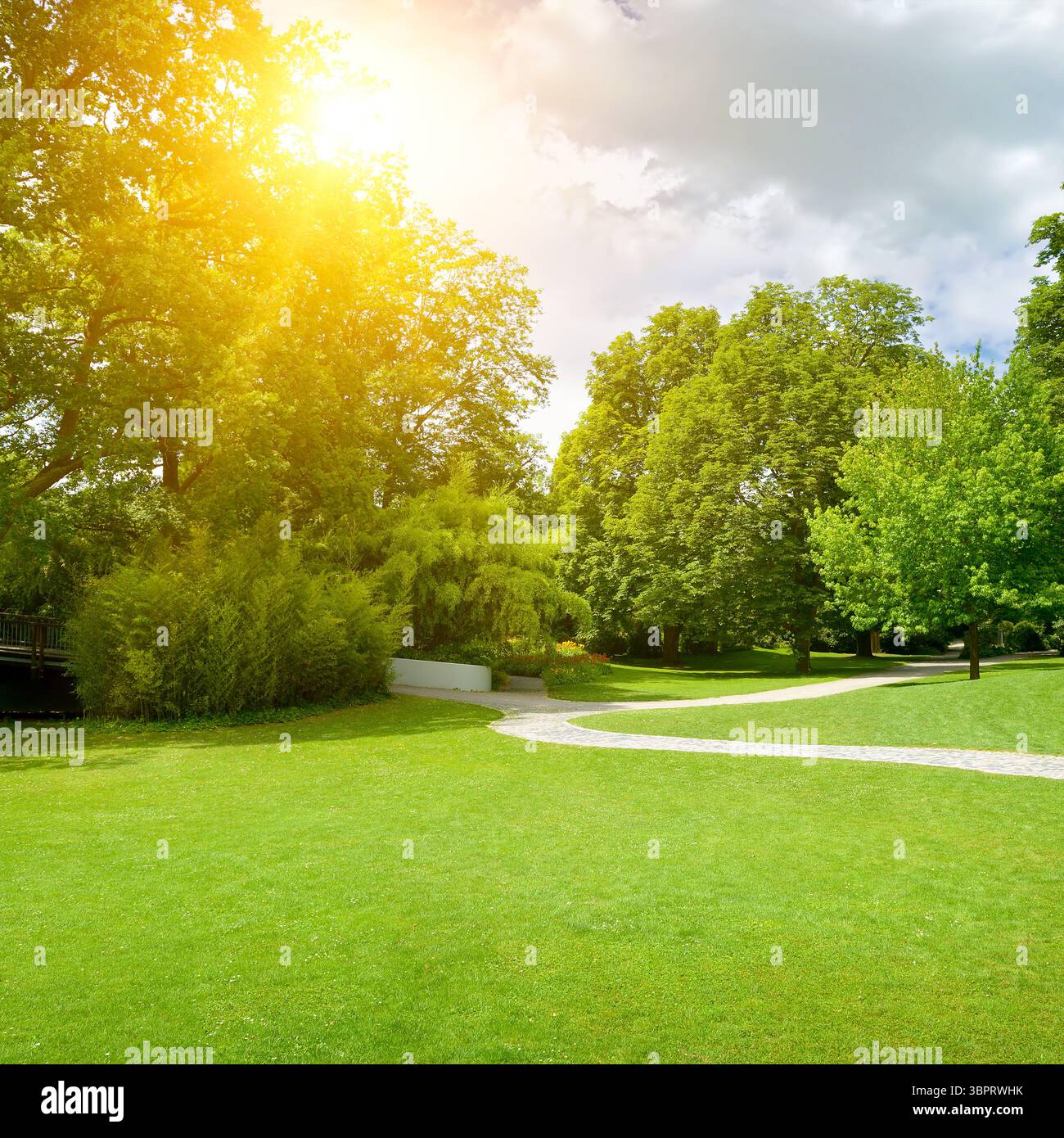 Beautiful lawn in area hi-res stock photography and images - Alamy