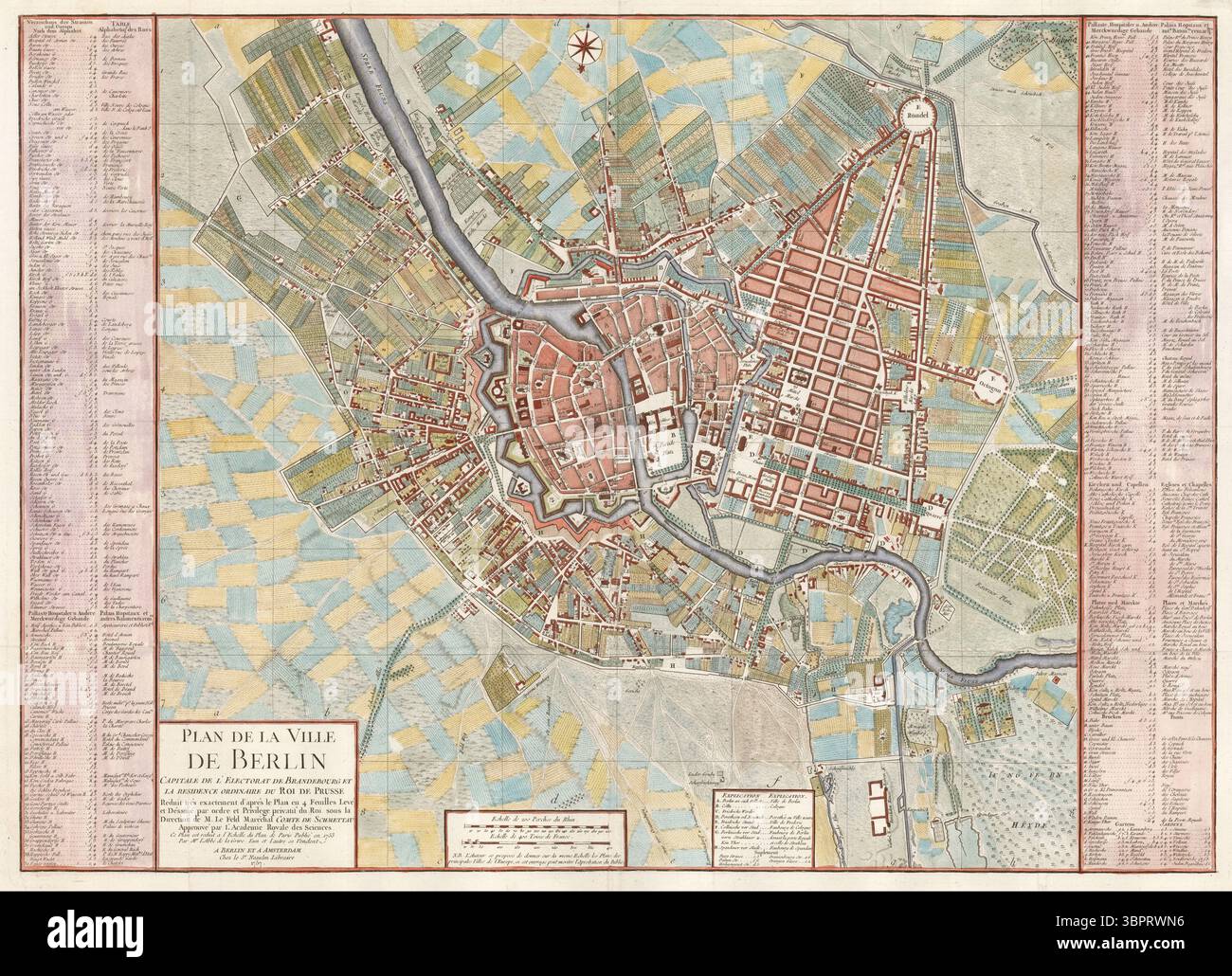 Vintage Berlin City Map, 1757. Plan of the City of Berlin, Capital of ...