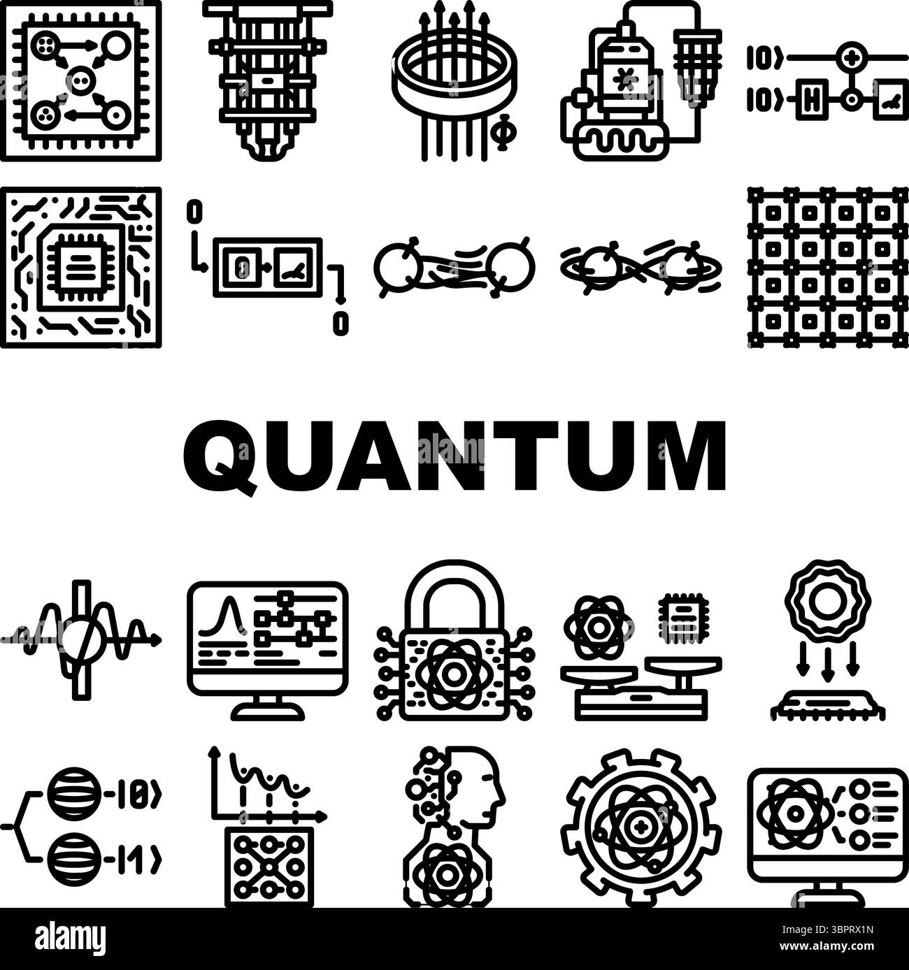 quantum computer qubit icons set vector Stock Vector Image & Art - Alamy
