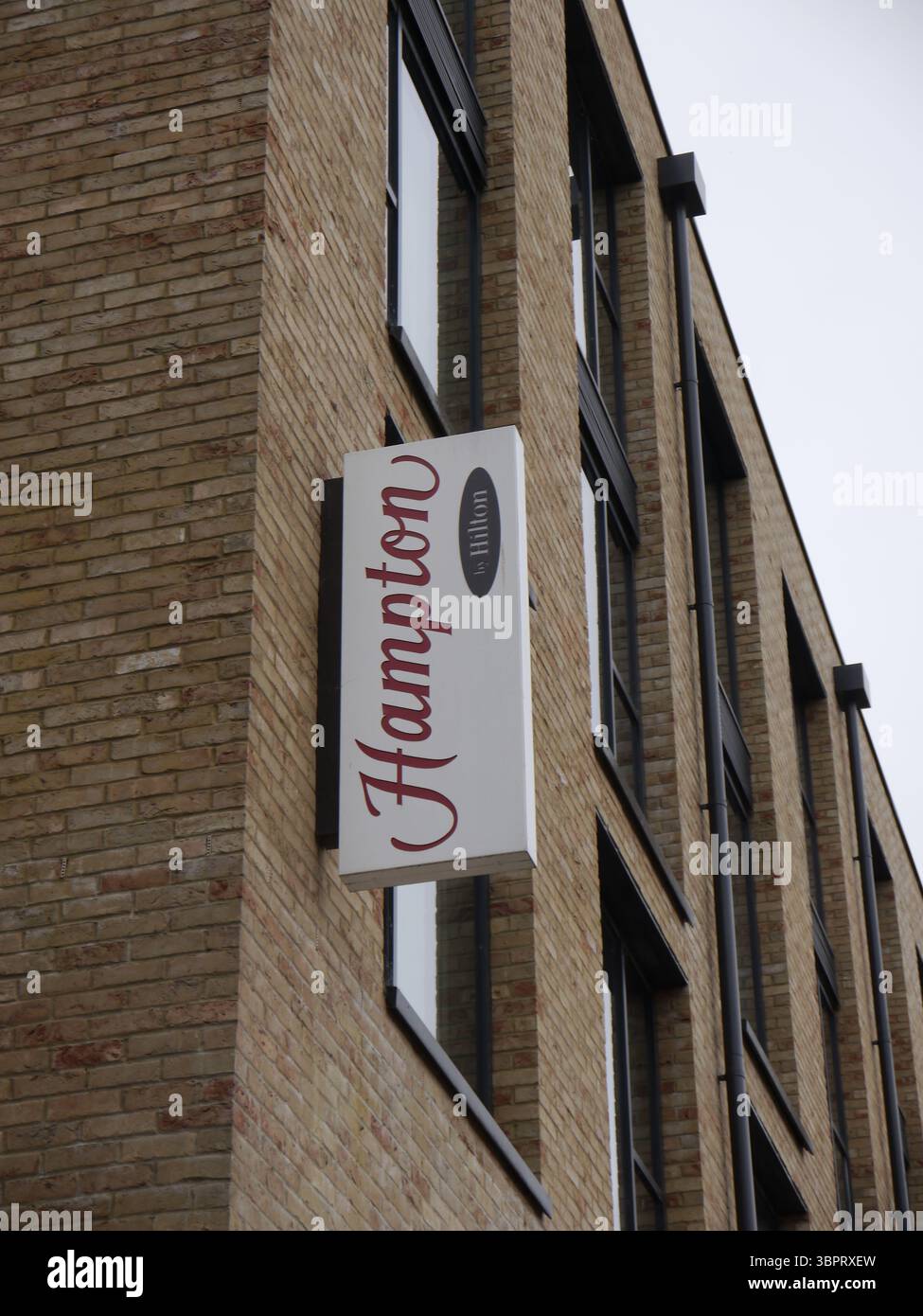 Hampton Inn by Hilton Corporate logo signs in York City centre in June ...