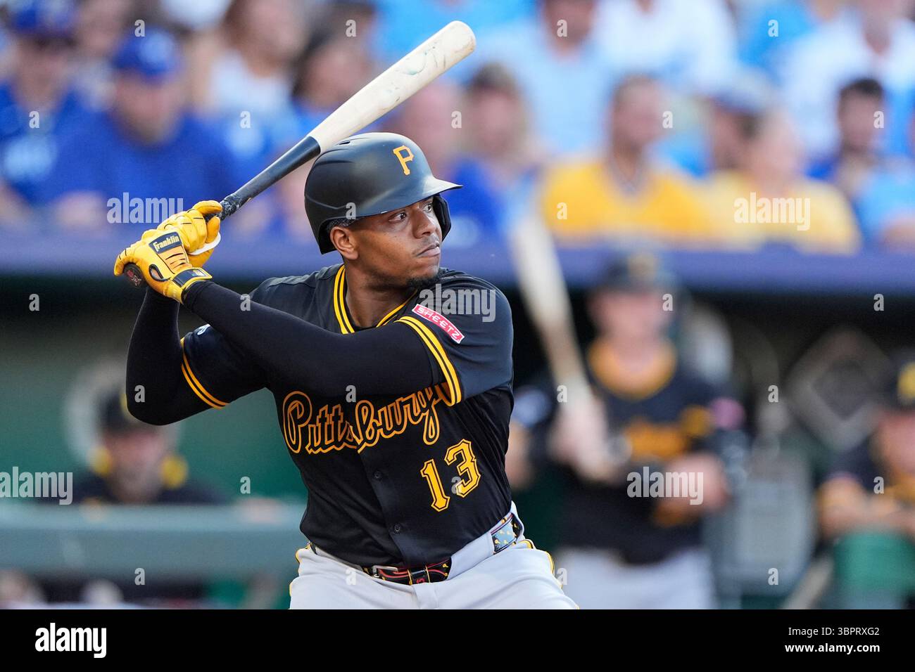 Pittsburgh Pirates' Ke'Bryan Hayes bats during the fourth inning of a ...