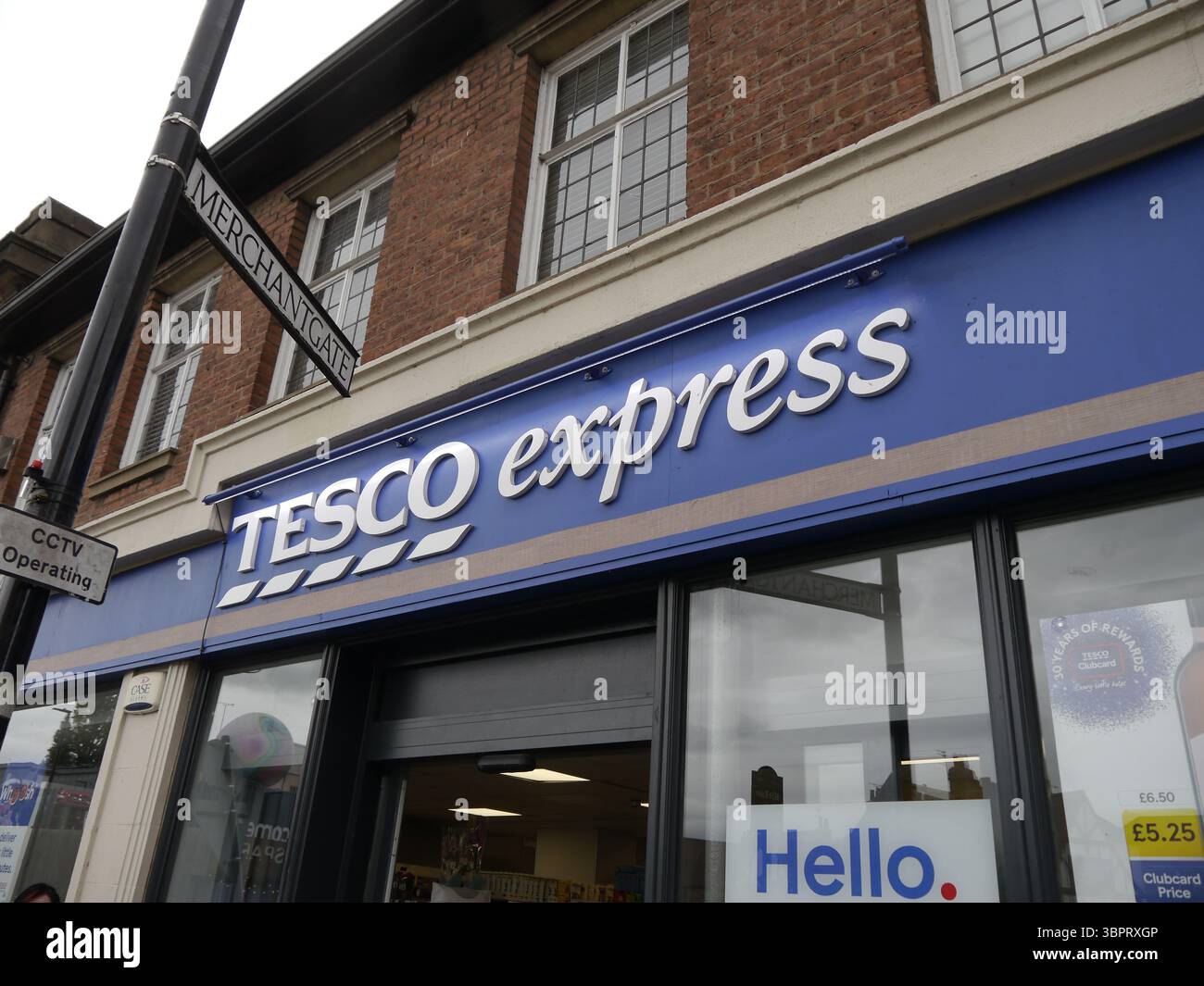 Tesco Express Corporate logo signs in York City centre in June 2025 ...
