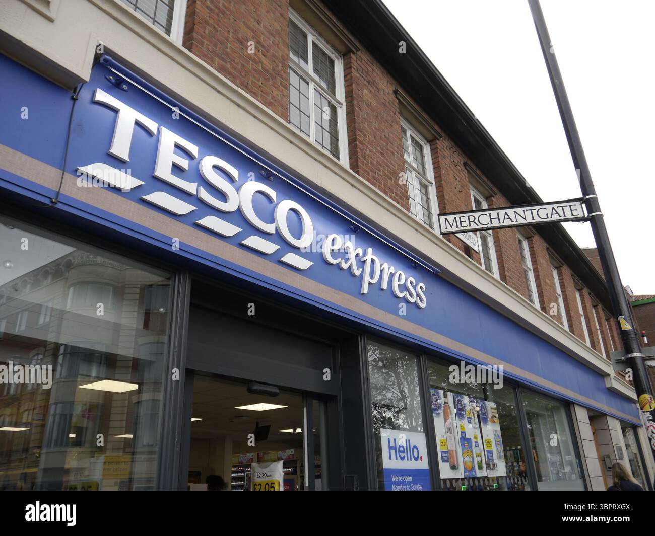 Tesco Express Corporate logo signs in York City centre in June 2025 ...