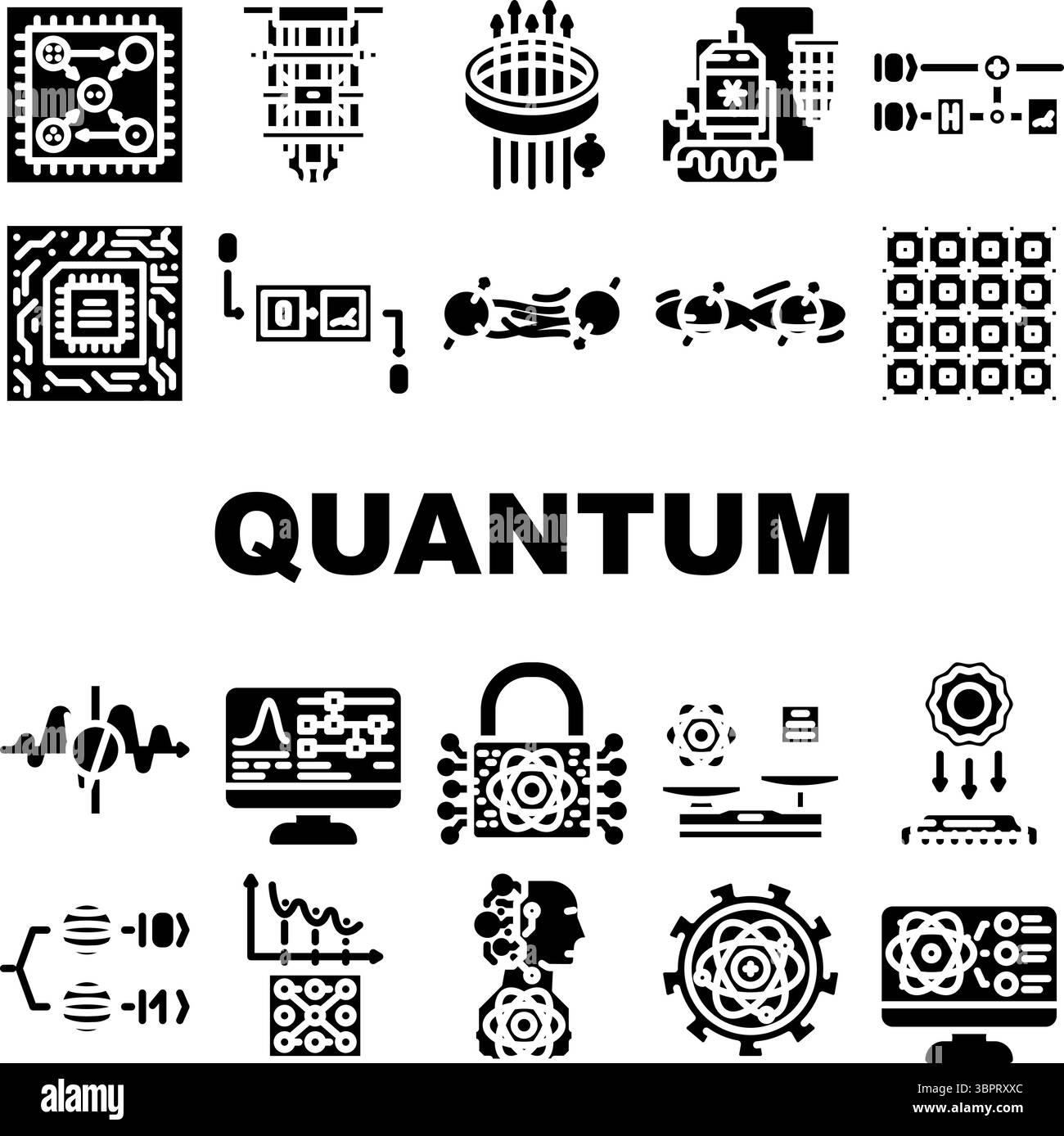 quantum computer qubit icons set vector Stock Vector Image & Art - Alamy