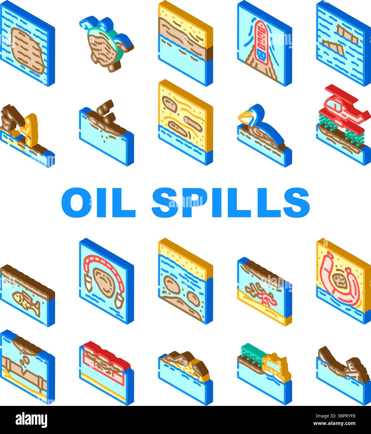 oil spills pollution icons set vector Stock Vector Image & Art - Alamy
